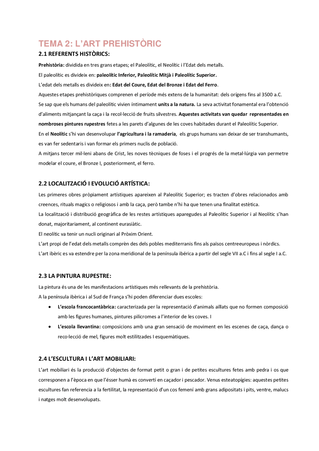 Apunts Fonaments De Les Arts 1r Batx Temes 2 I 3 Docsity