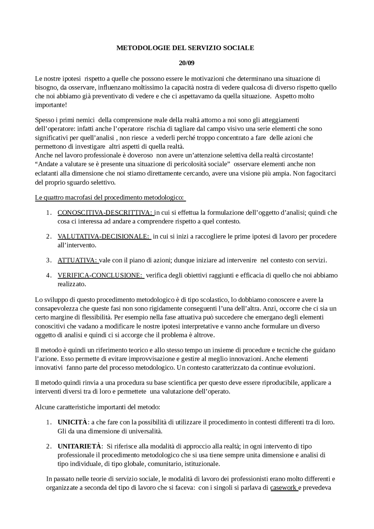 Dispense Del Corso Di Metodologie Di Servizio Sociale Docsity