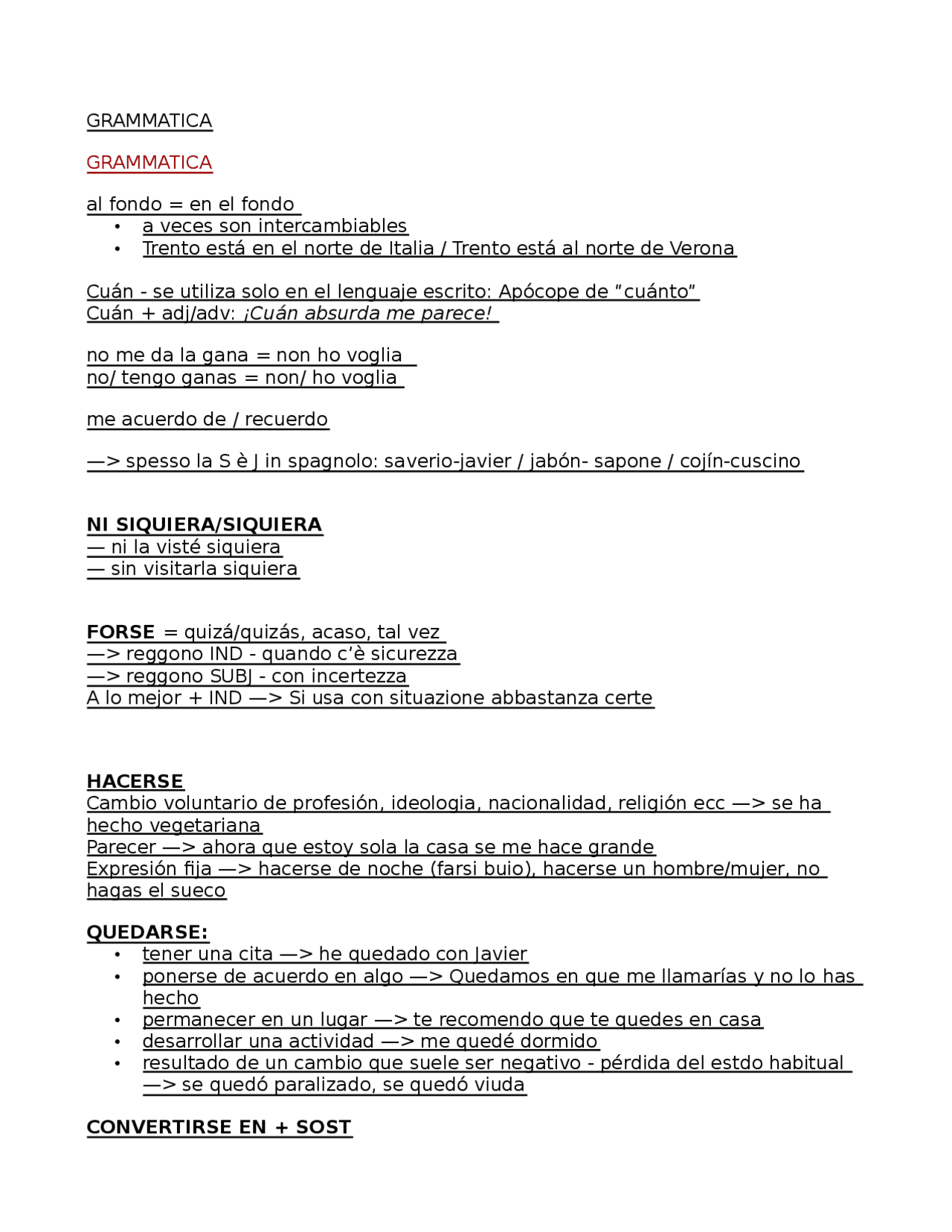 Grammatica Spagnola 2 Anno Docsity