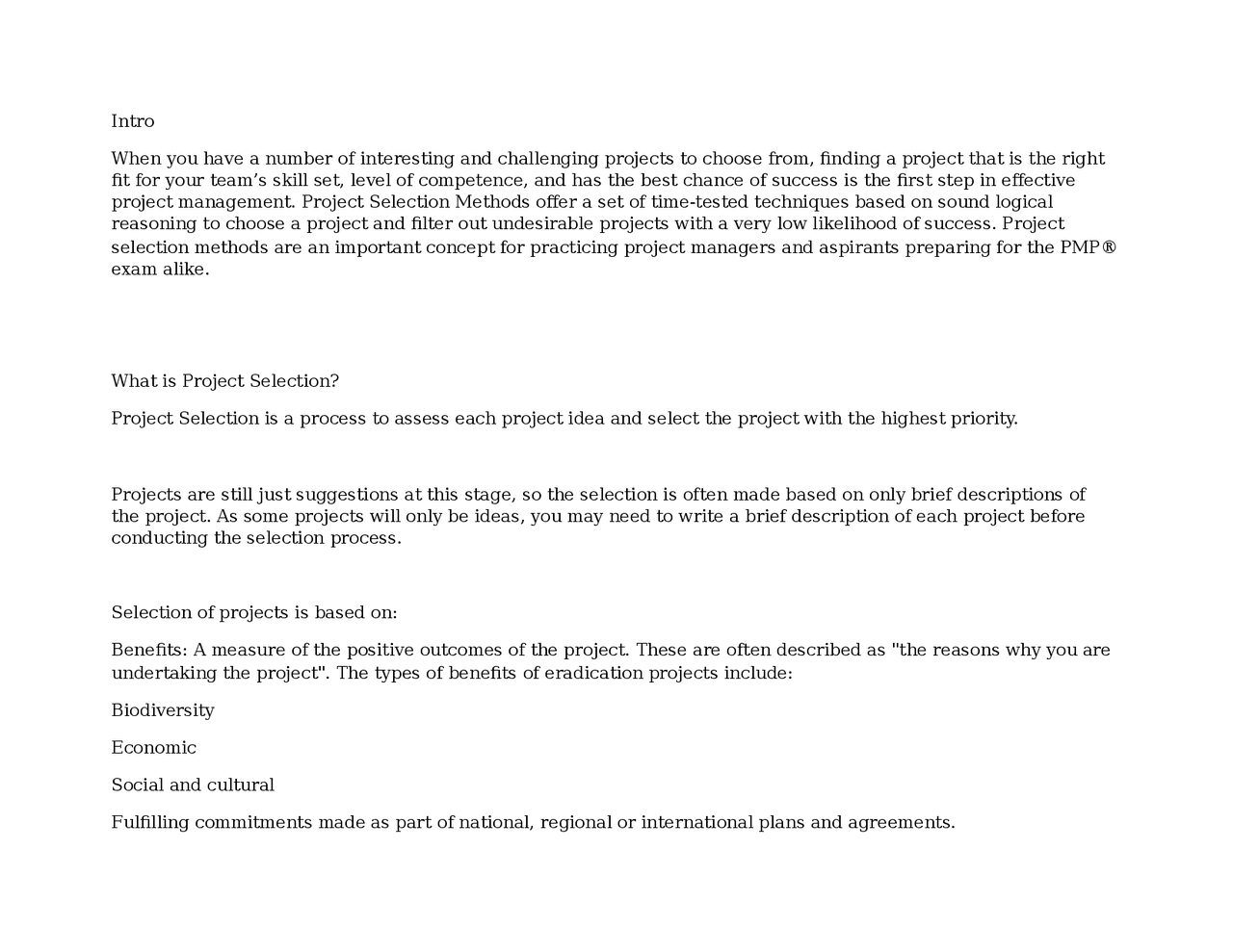 Project selection in software project management - Docsity