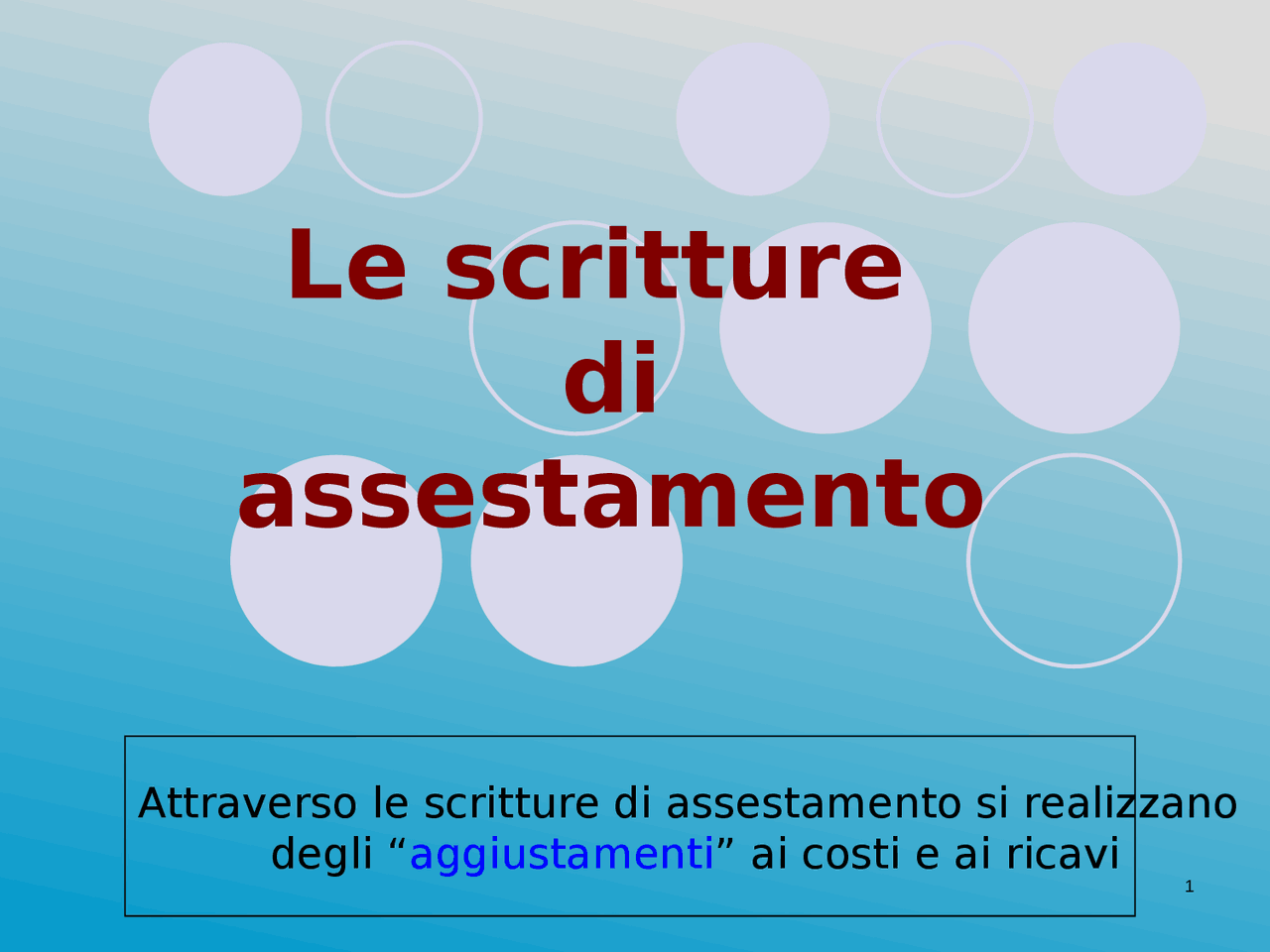 Le Scritture Di Assestamento Slide Di Economia Aziendale Docsity