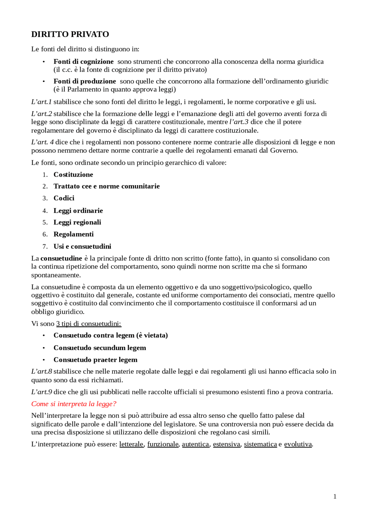 Diritto Privato Unimib Docsity