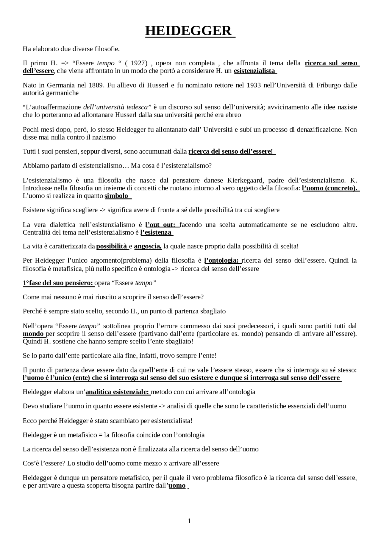 Heidegger: schema del filosofo | Schemi e mappe concettuali di ...