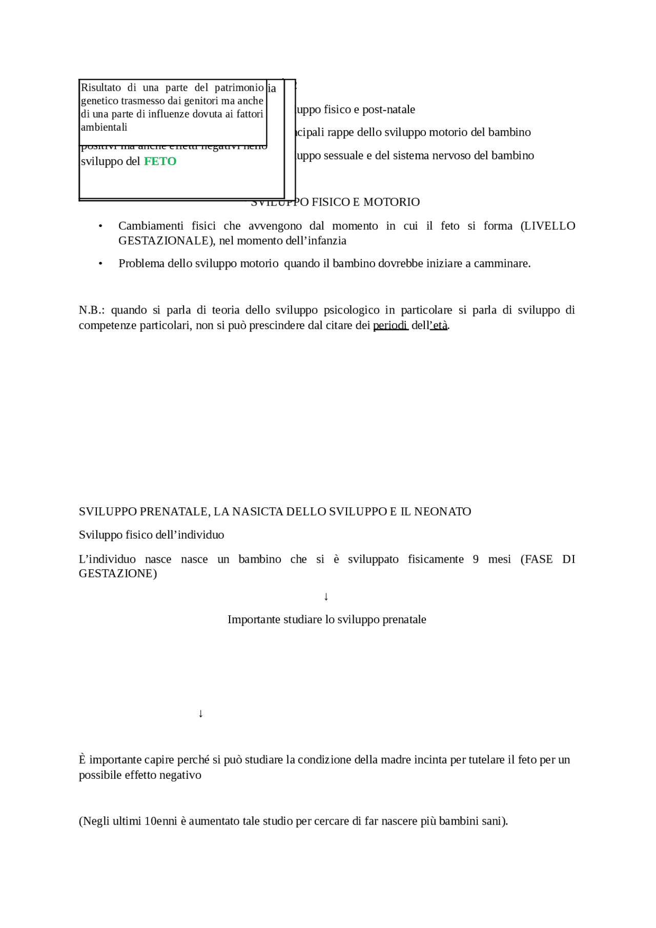 Lo Sviluppo Fisico Del Bambino Docsity