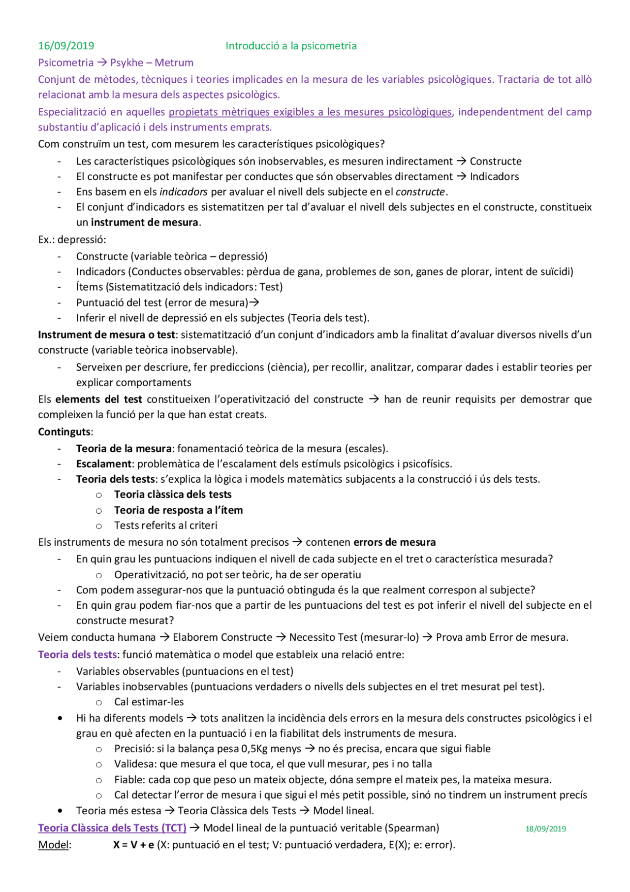 Introducció A La Psicometria Docsity