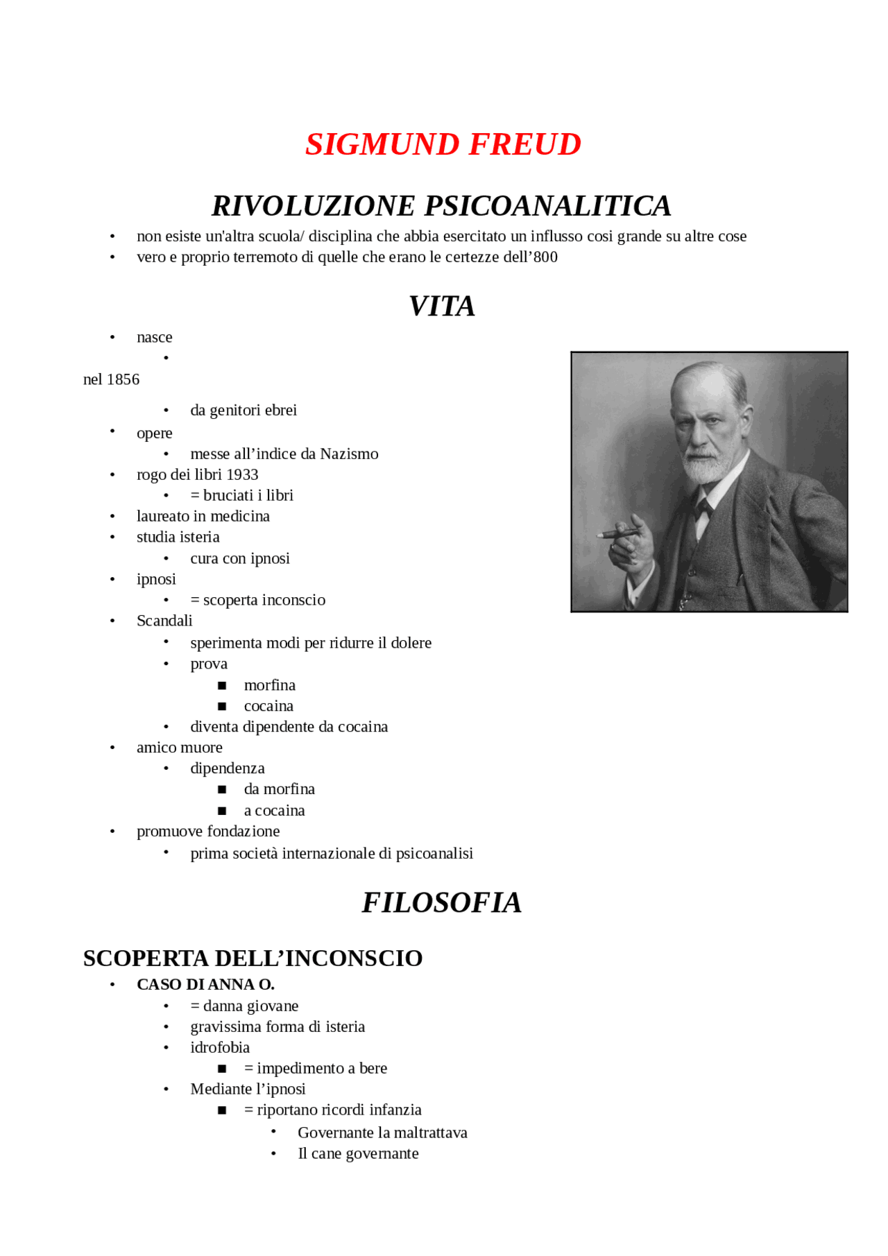 Riassunto Di Sigmund Freud Docsity