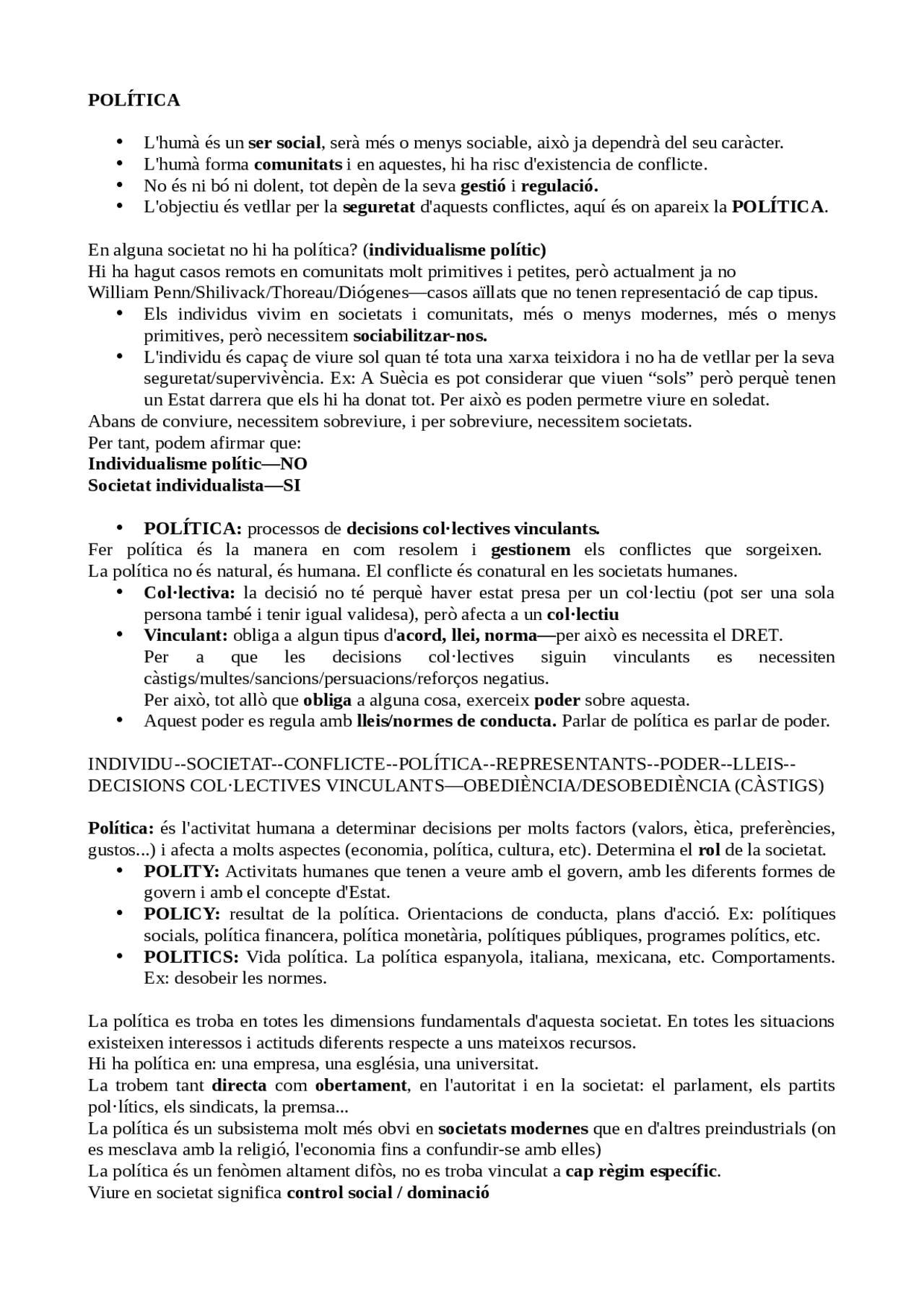 CiÈncia PolÍtica I Tema 1 Docsity