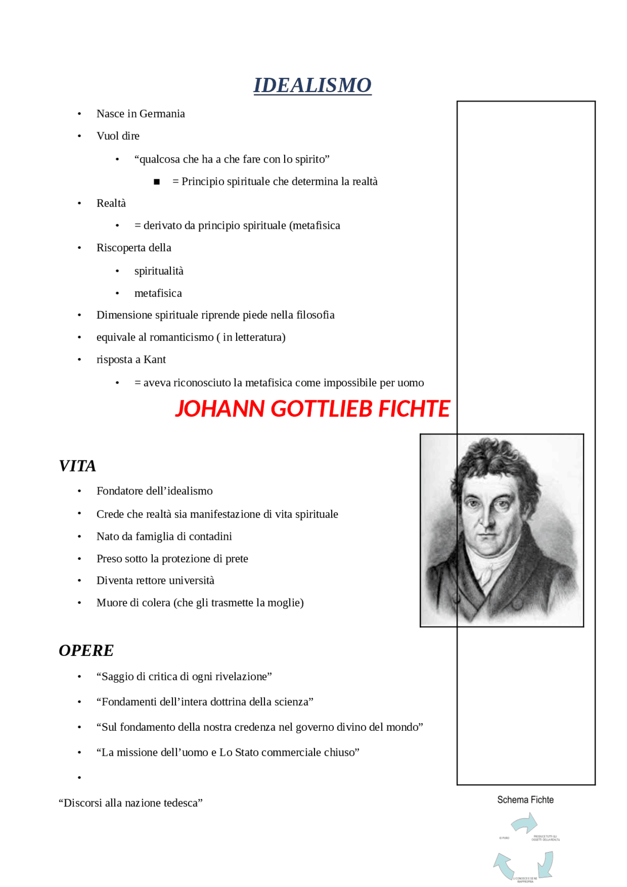 Riassunto Di Johann Gottlieb Fichte Docsity