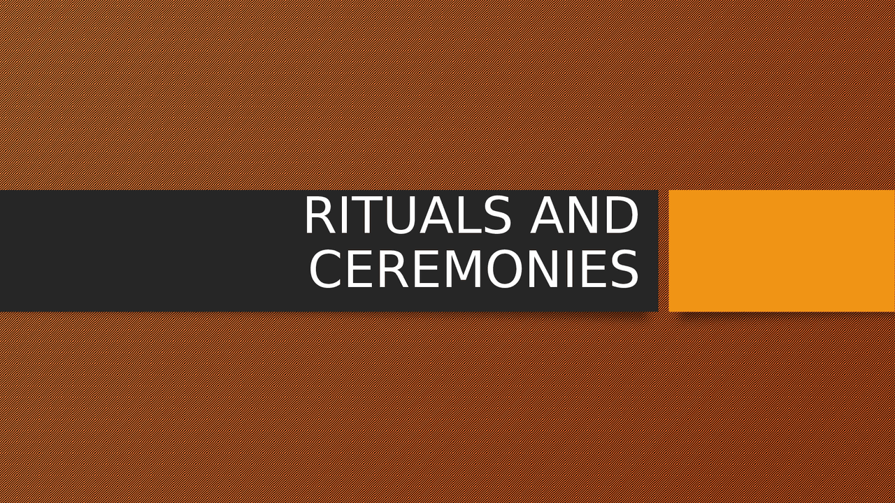 Function of rituals | Slides Cultural Studies | Docsity