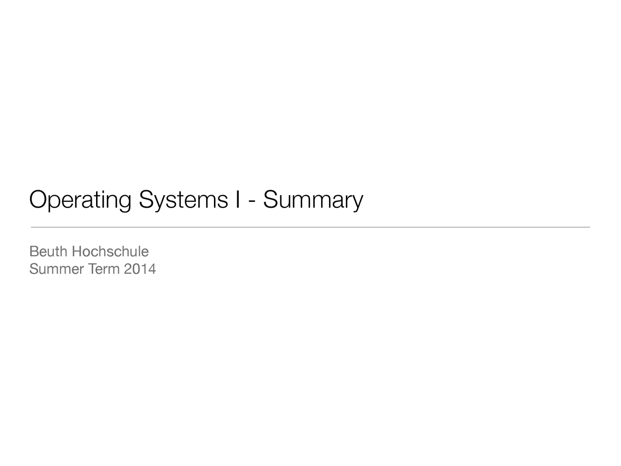 Operating Systems I: History, Concepts, and Processes | Summaries Operating Systems | Docsity