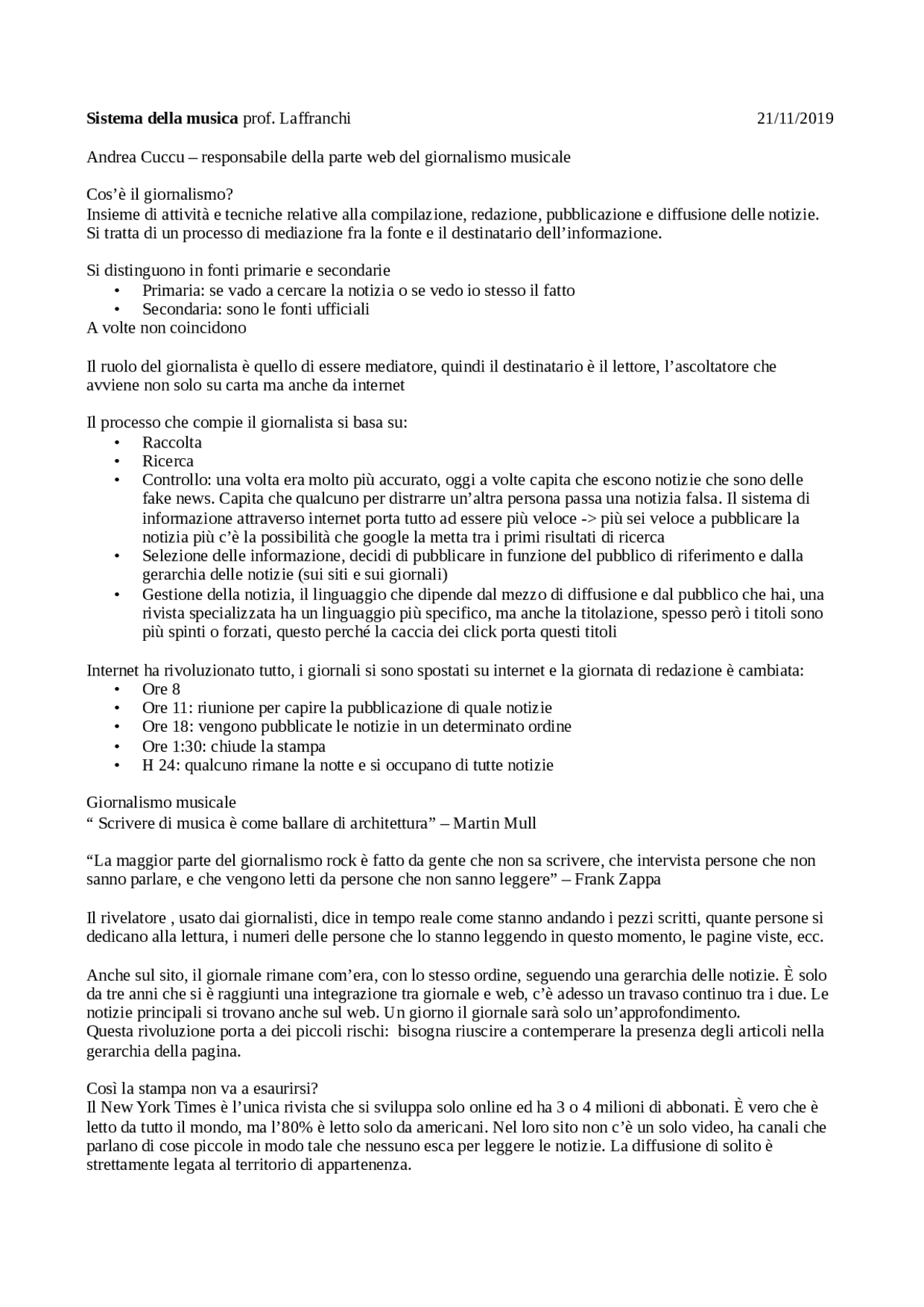 Appunti Sistema Della Musica Docsity