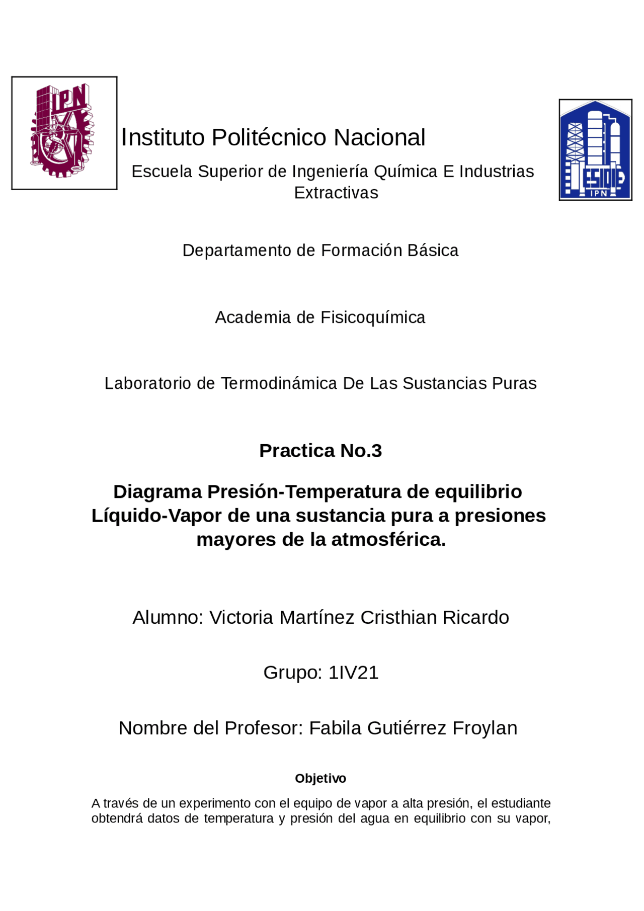 Practica 3 Termodinamica De Las Sustancias Puras Ejercicios De