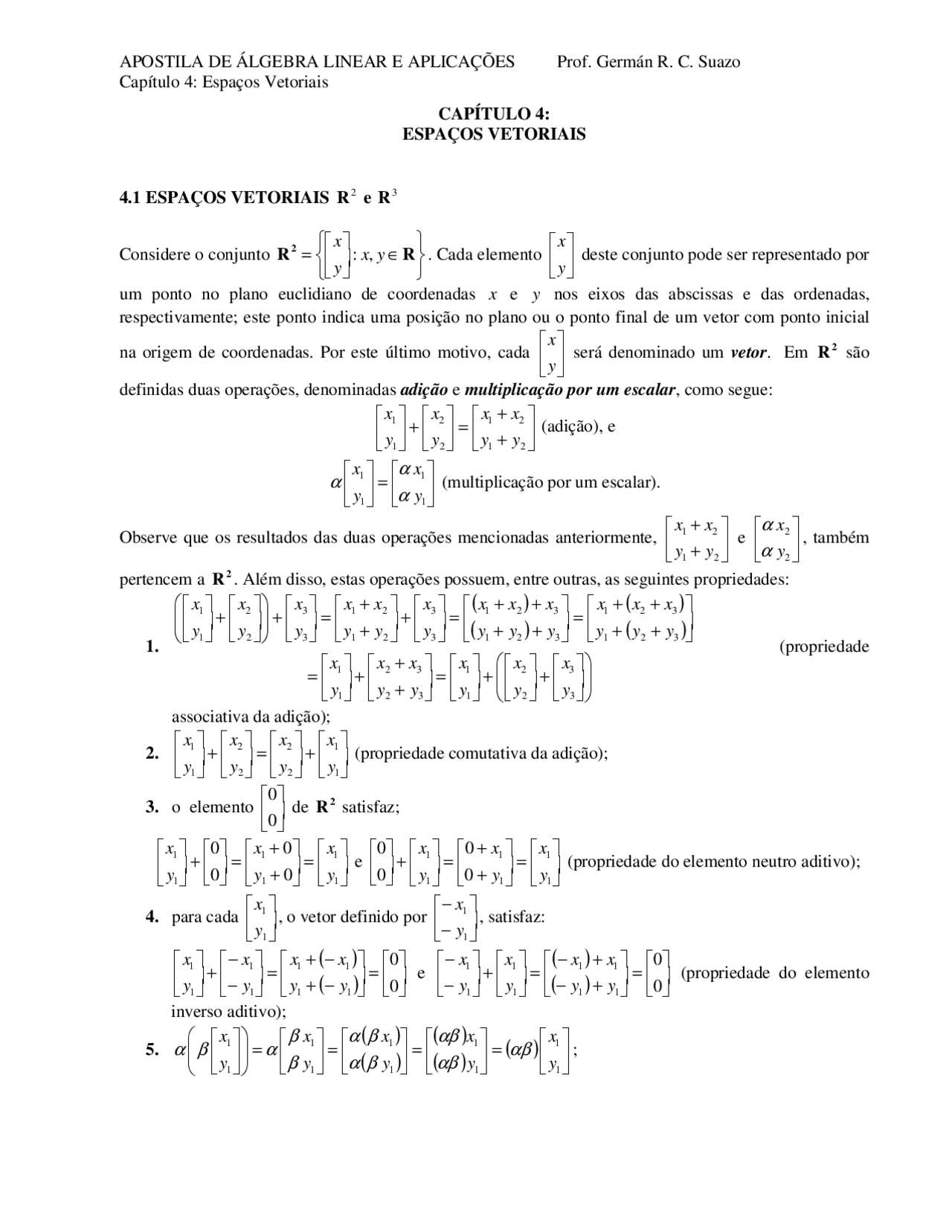 Algebra Linear Espacos Vetoriais Docsity