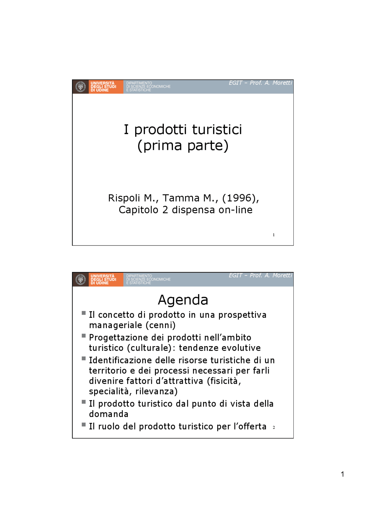 La domanda turistica e il prodotto turistico: prodotto turistico 1 - Docsity