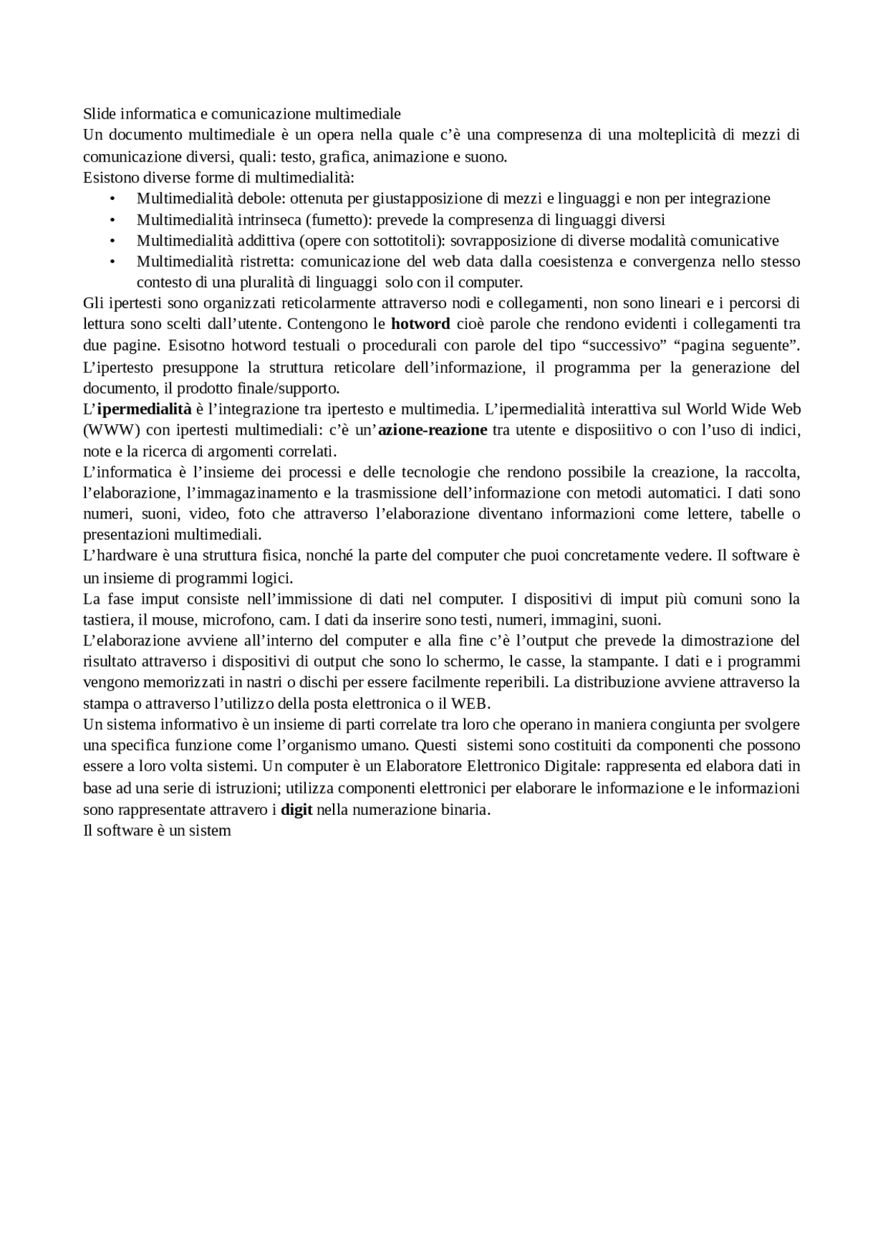 Slide informatica prof Rizzardi e Sicari - Docsity