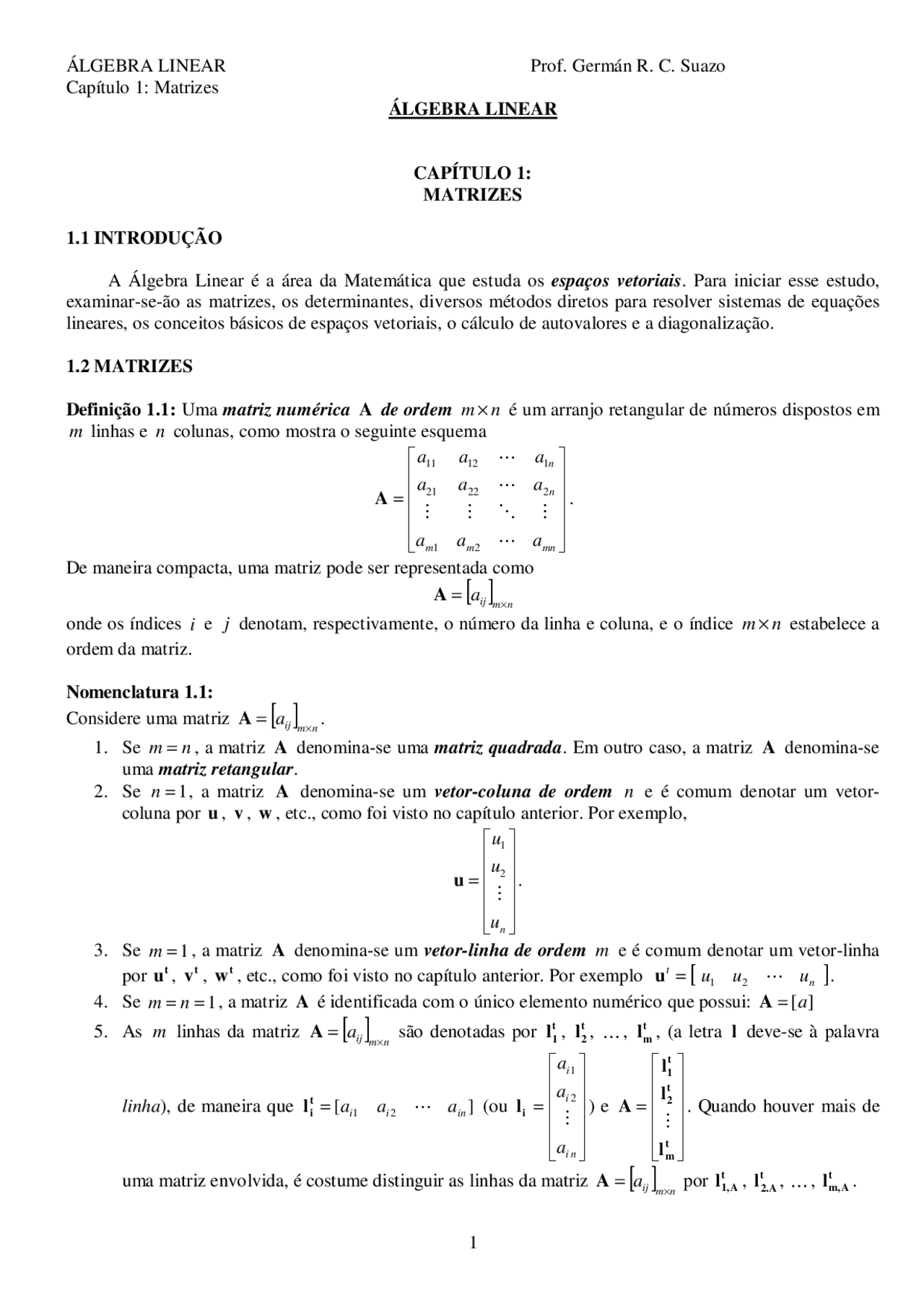 Matrizes Álgebra Linear Docsity