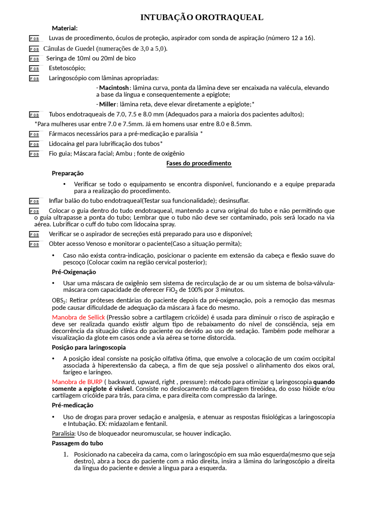 Intubação Orotraqueal Docsity