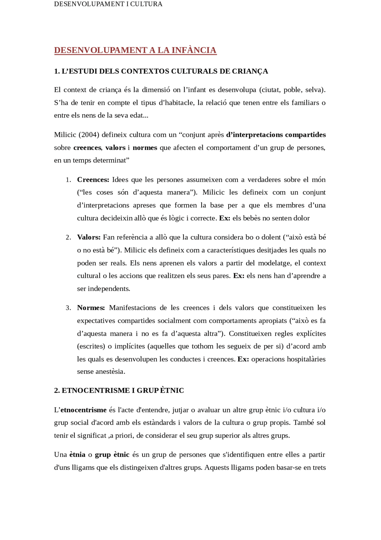 Dic Desenvolupament A La Infància Marc Docsity