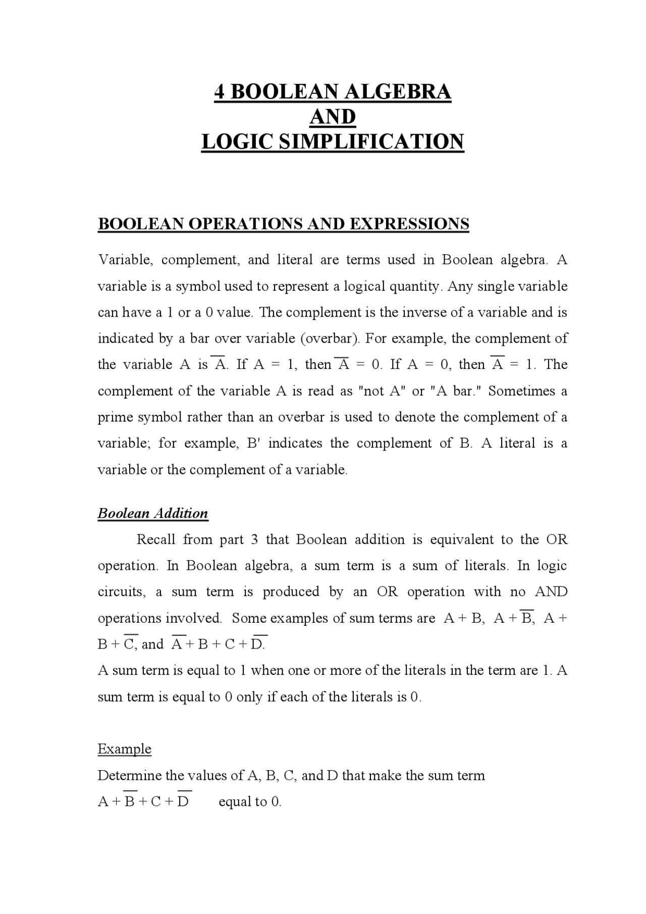 Digital Logic Design Docsity