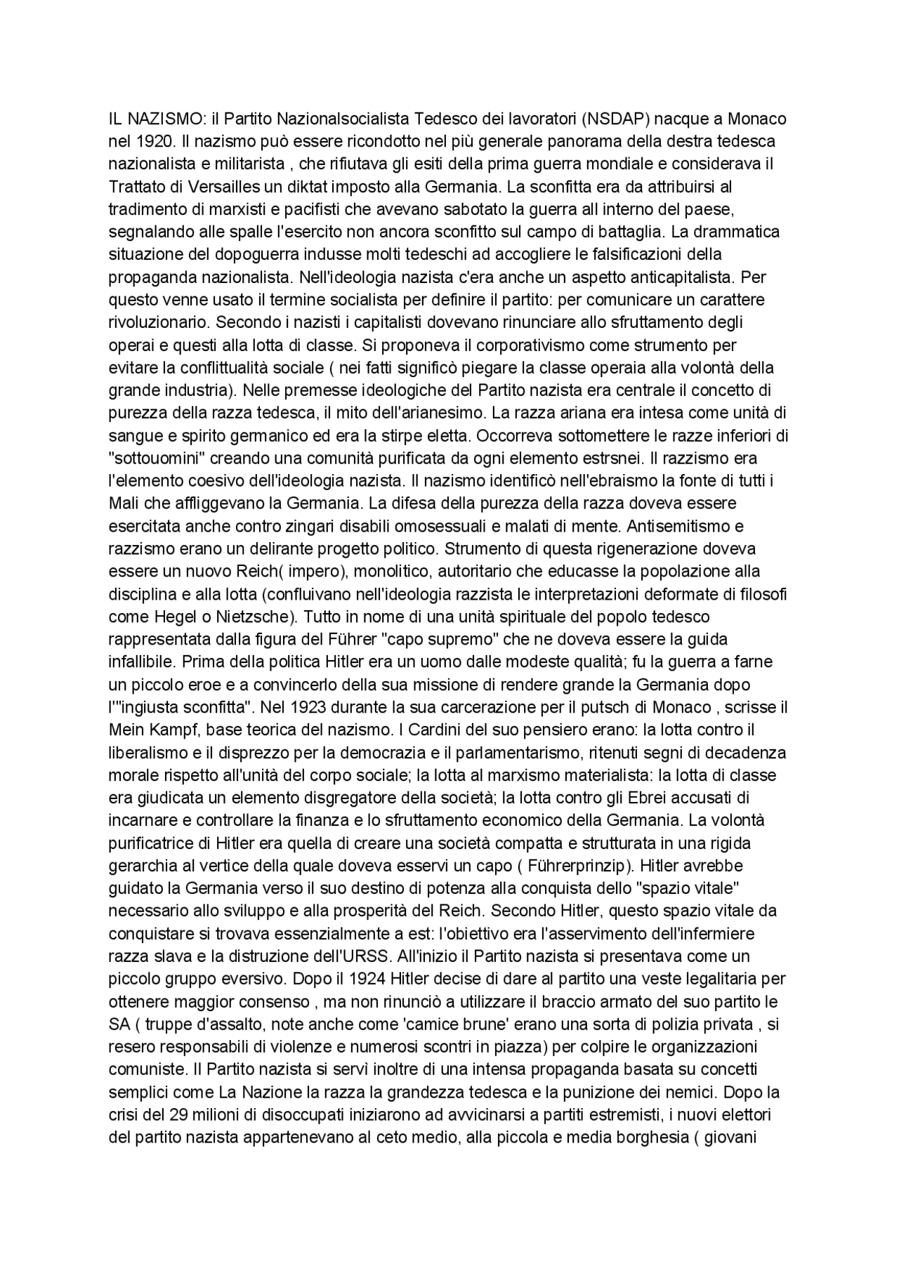 La Nascita Del Nazismo Docsity