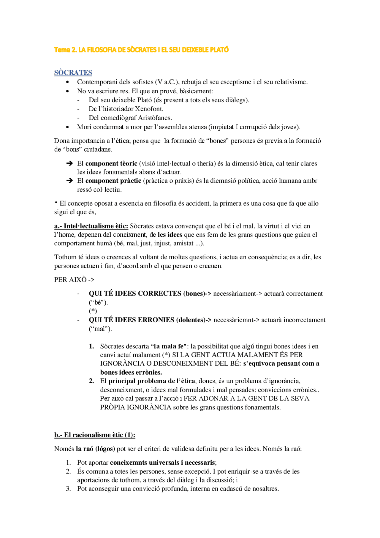 Filosofia De SÒcrates I PlatÓ Docsity