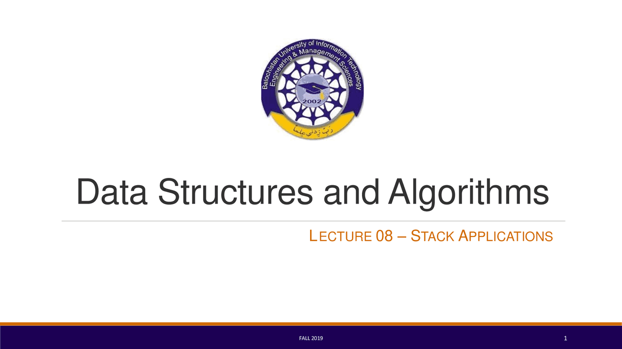 Stack And Its Application Docsity