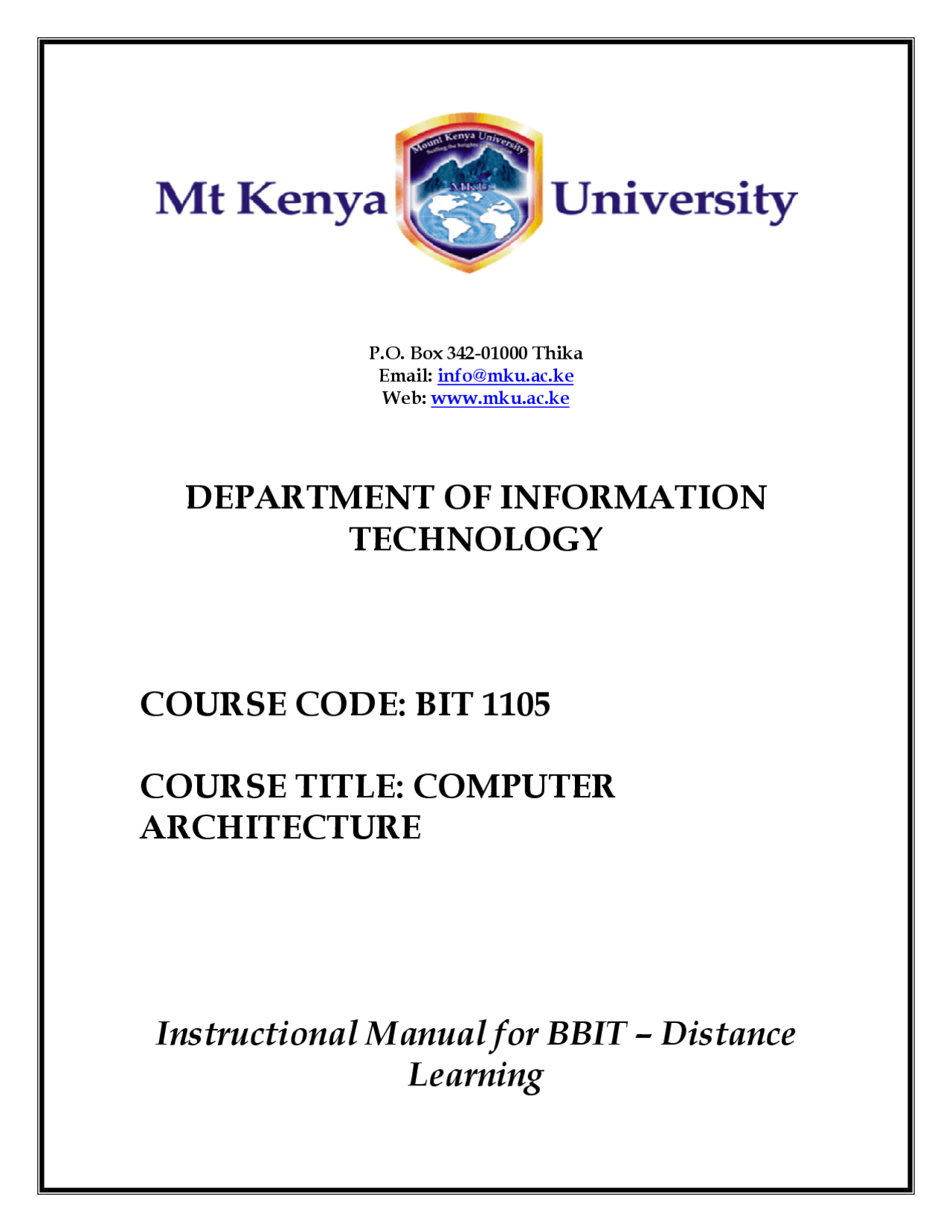 Computer Architecture Docsity