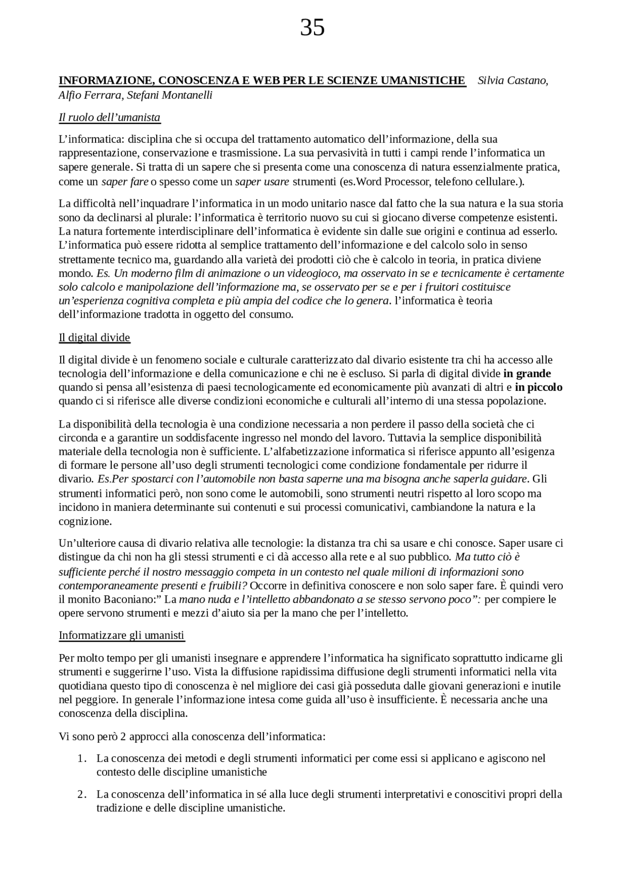 Informazione Conoscenza E Web Per Le Scienze Umanistiche Silvia