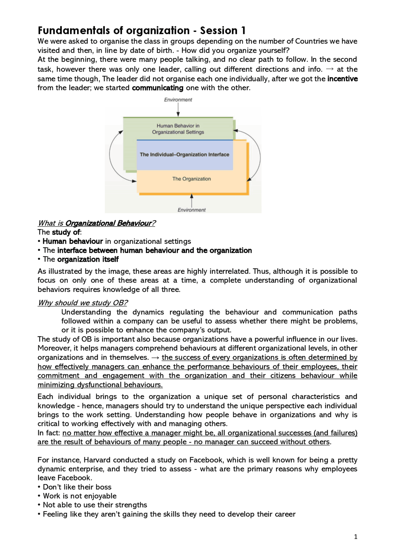 Fundamentals Of Organization Docsity