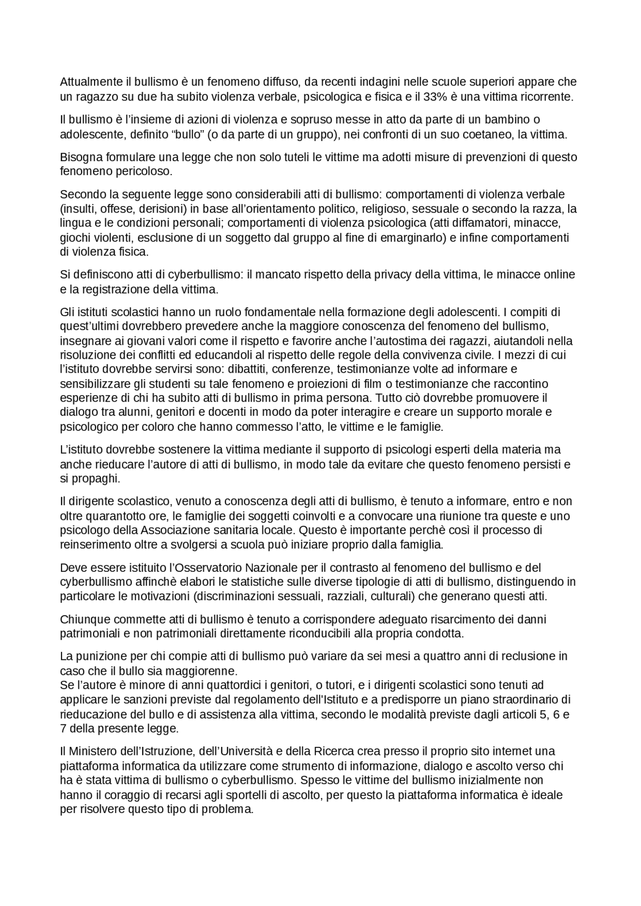 Fenomeno Del Bullismo Appunti Di Sociologia Docsity