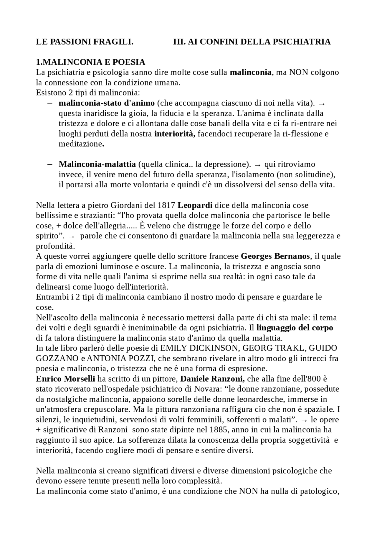 Le Passioni Fragili Di Eugenio Borgna Docsity