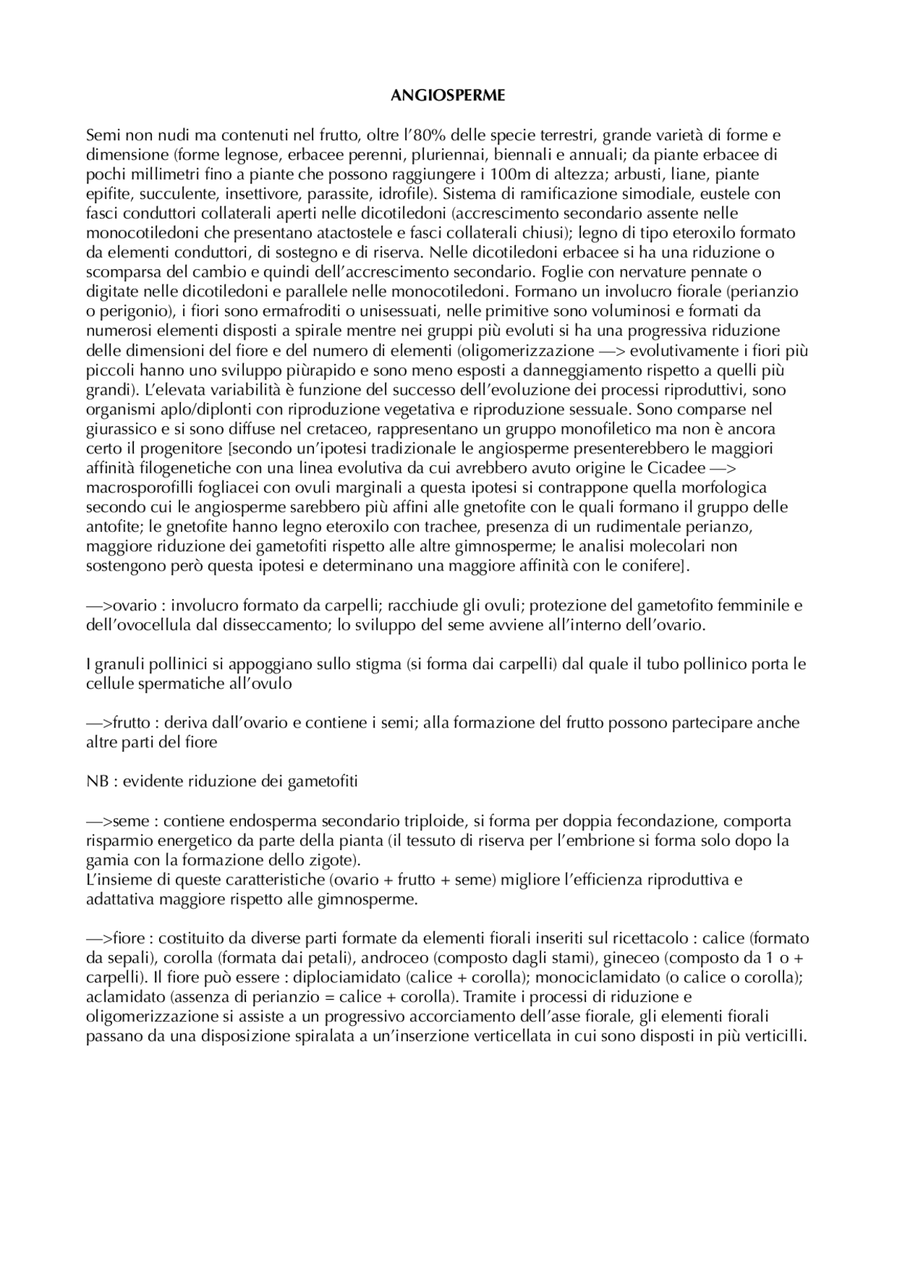 Botanica Sistematica Parte 3 Scienze Naturali Appunti Di Botanica