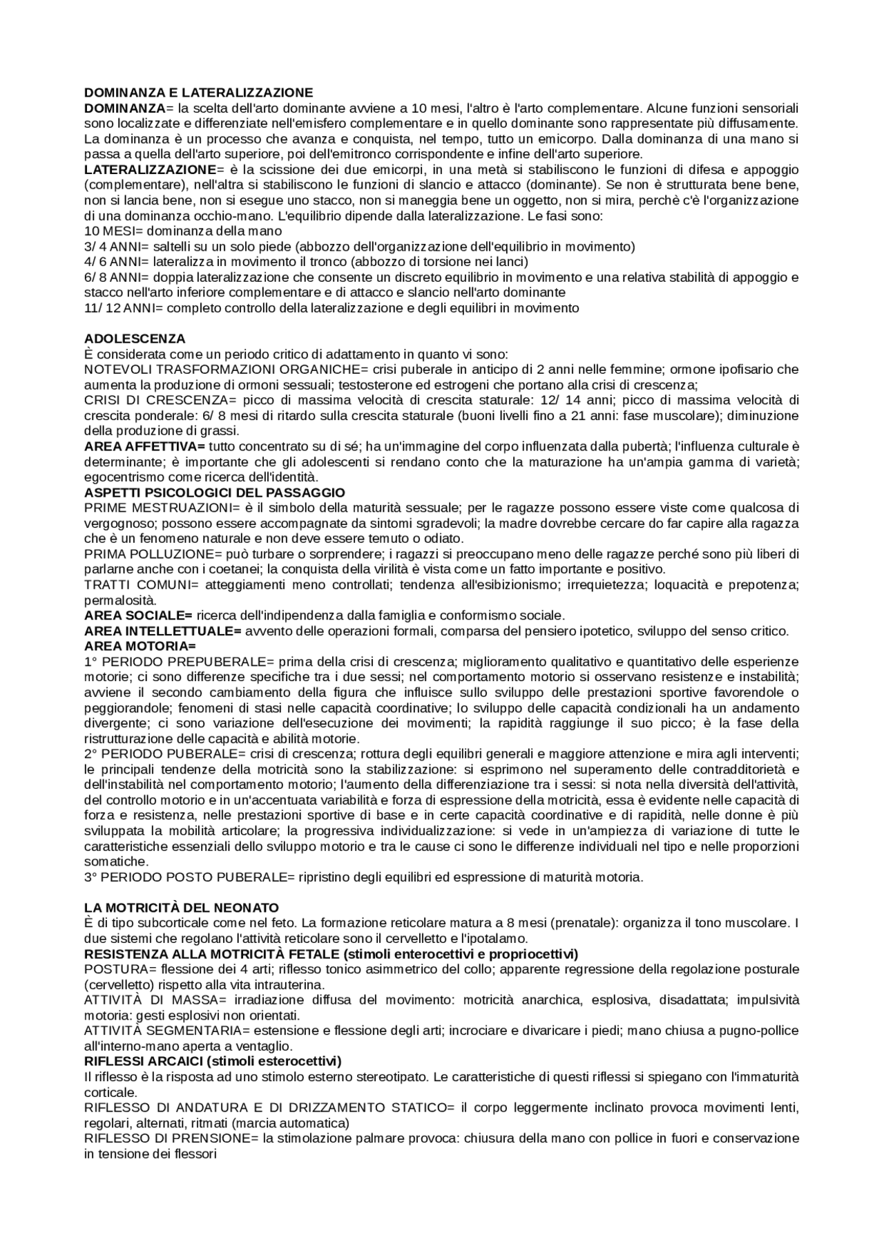 Domande del compito di Metodologia Umana - Docsity