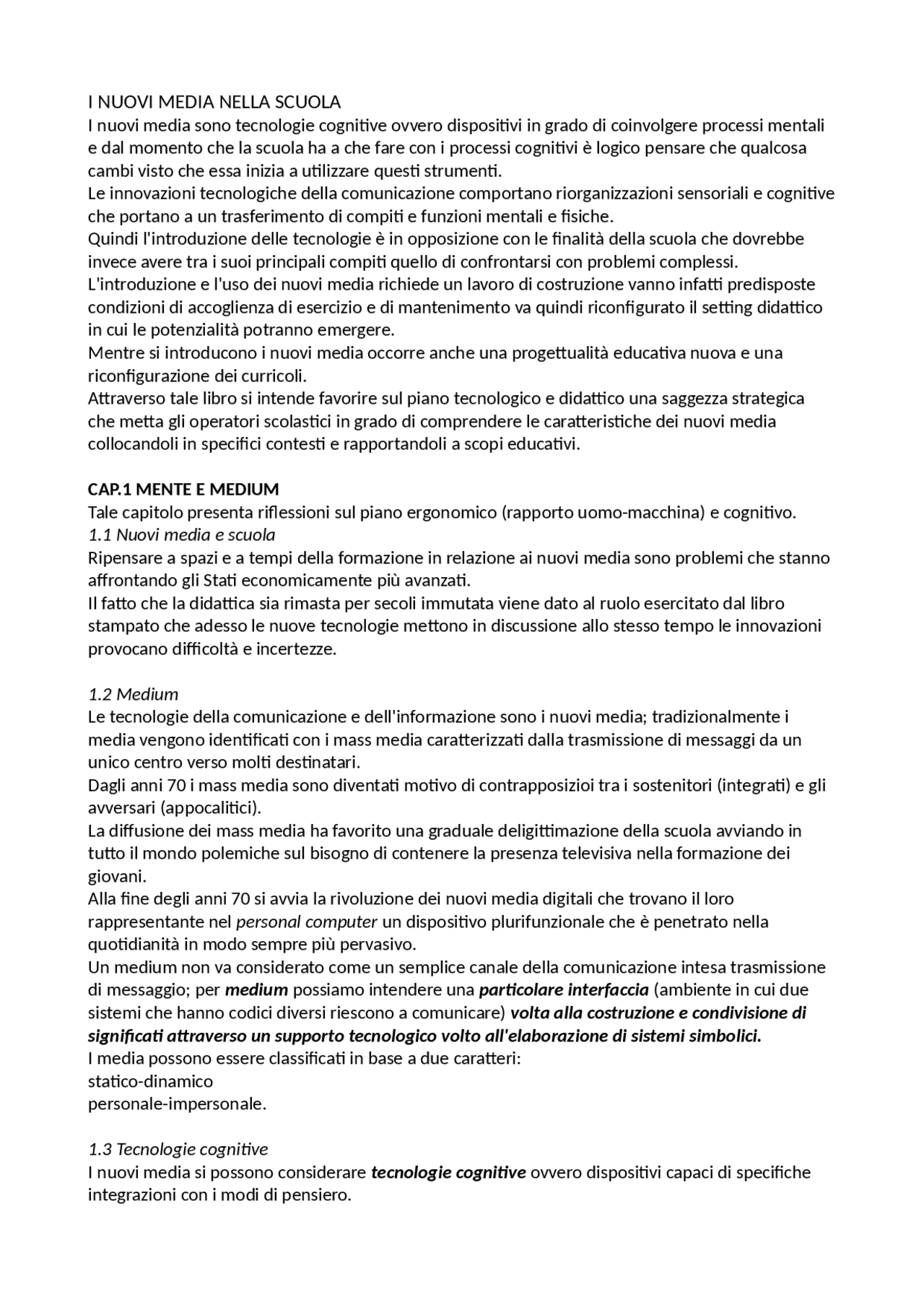 I Nuovi Media Nella Scuola Docsity