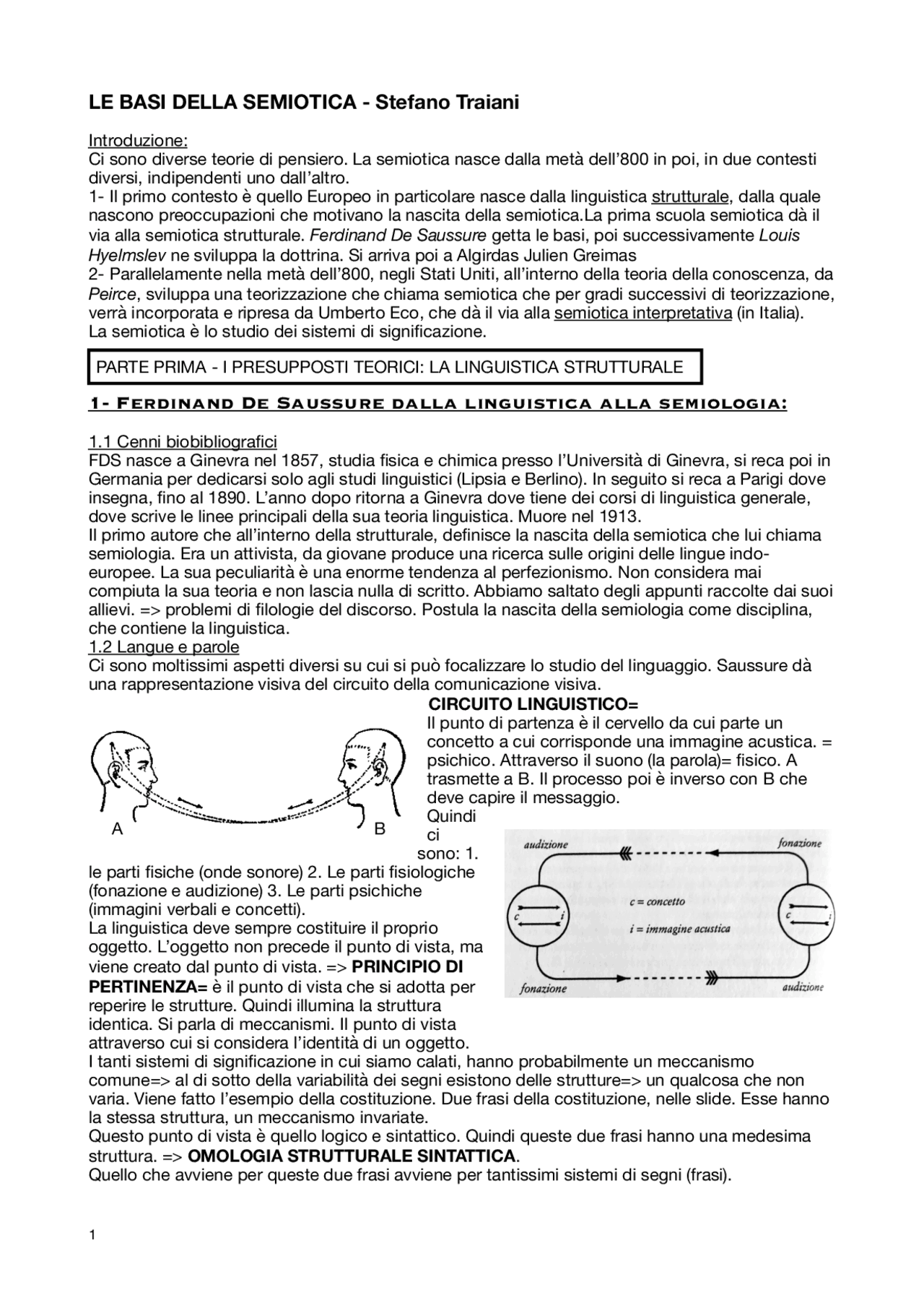 Le Basi Della Semiotica Stefano Traiani Docsity