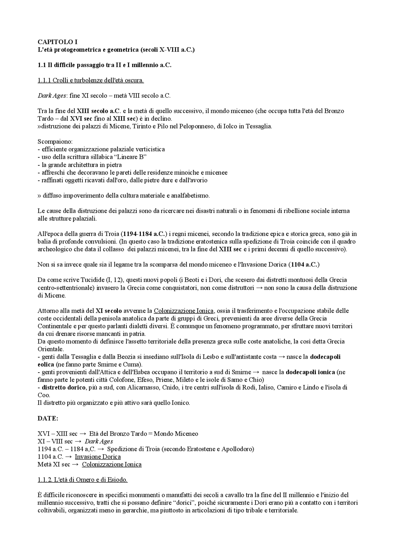 Arte Greca Parte I Docsity