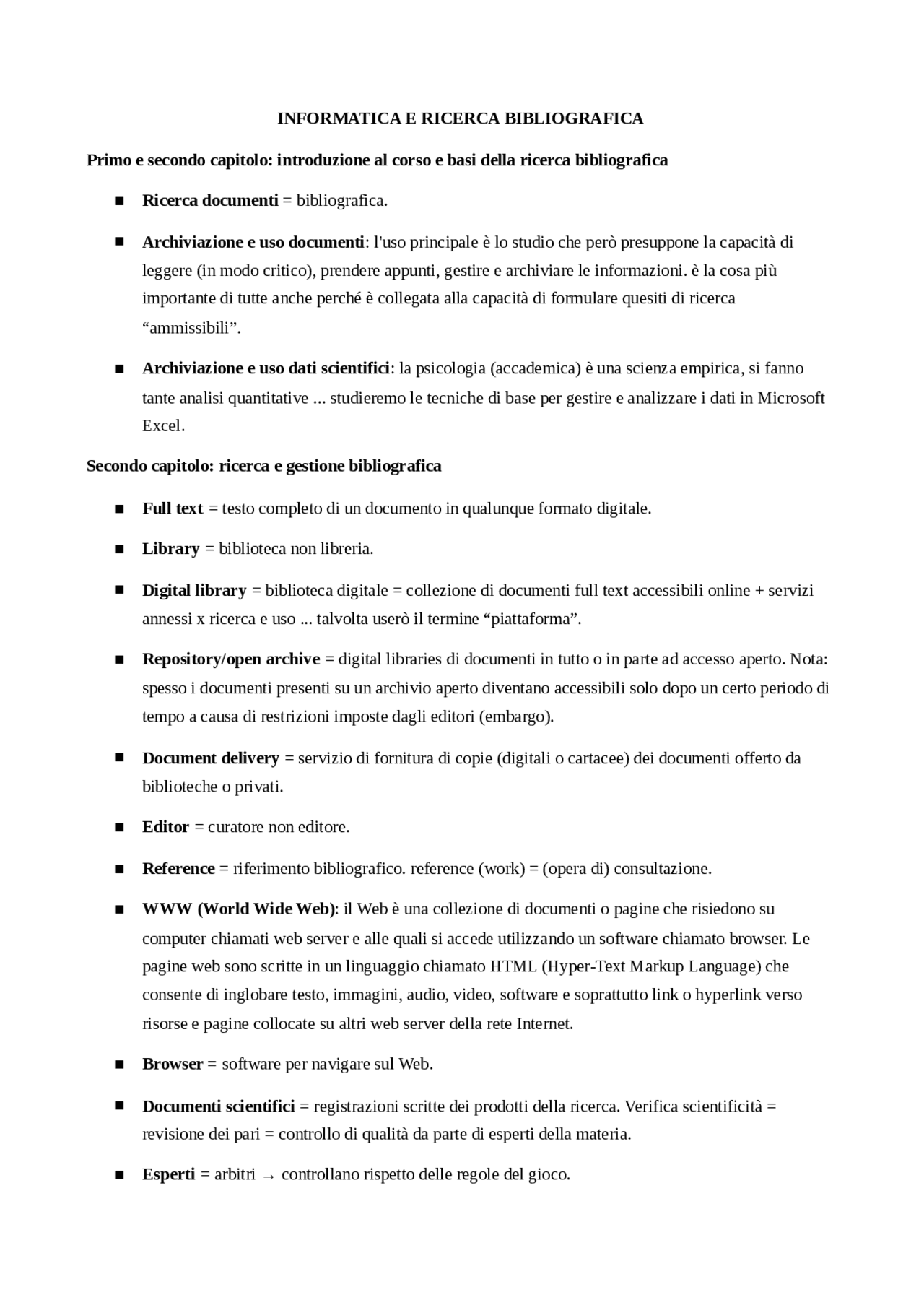 Riassunto Nozioni Esame Informatica Unimore Psicologia Docsity