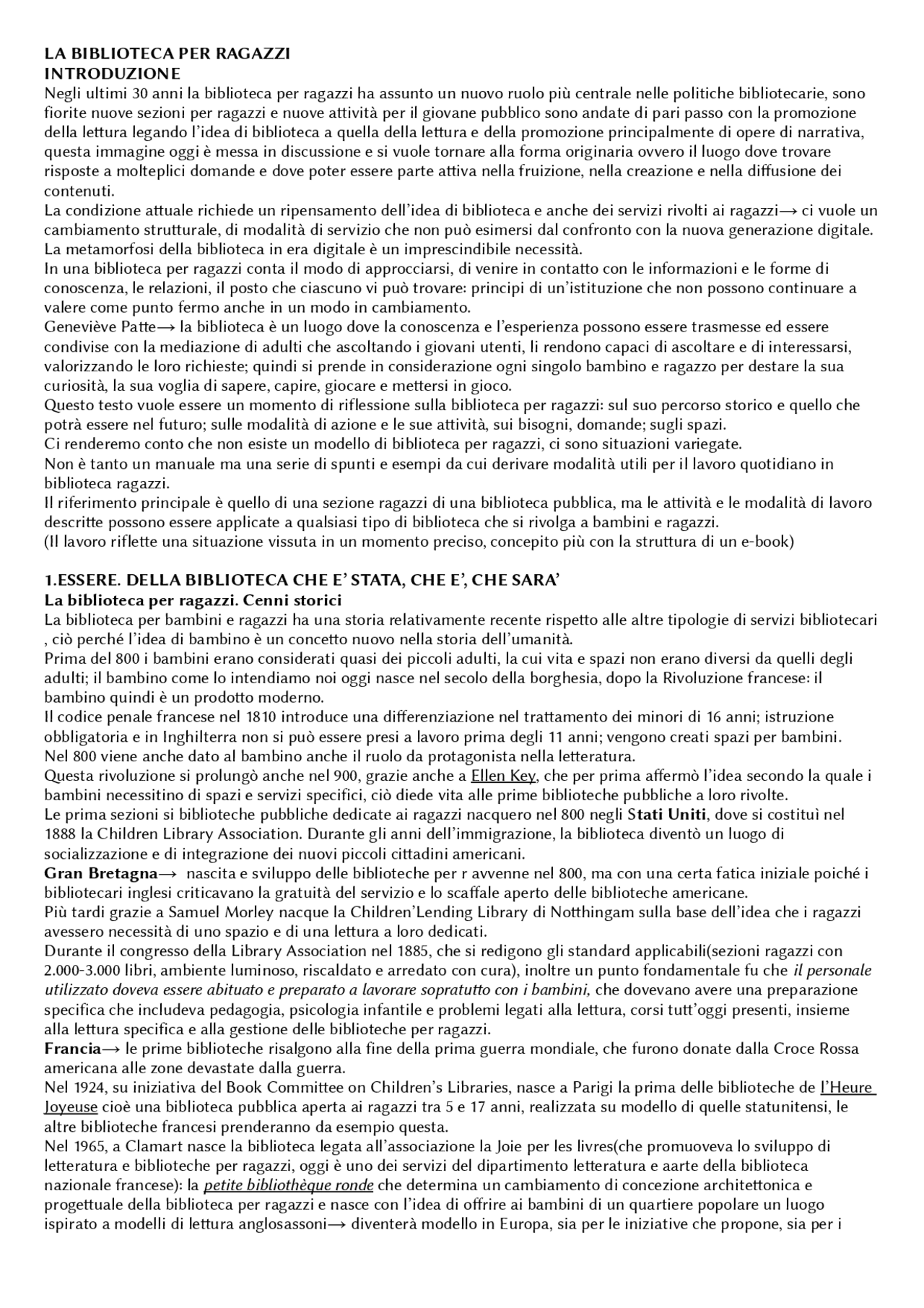 La Biblioteca Per Ragazzi Docsity