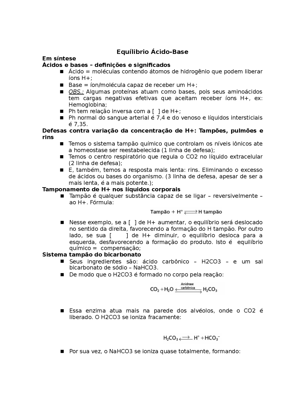 Equilíbrio ácido Básico Docsity