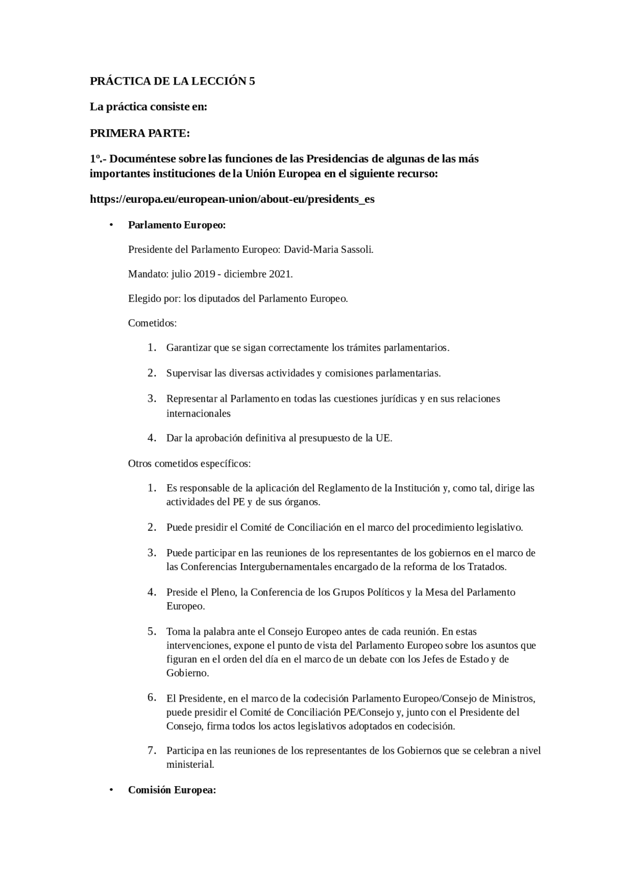 Practica 5 derecho comunitario - Docsity