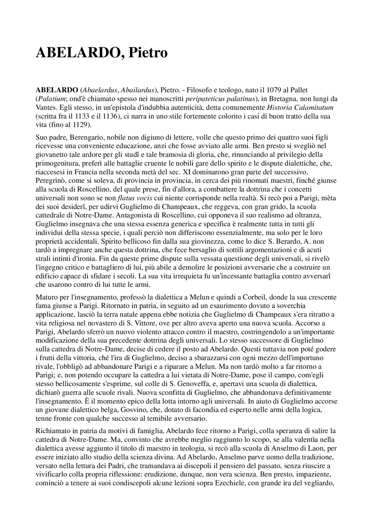 Riassunto Su Pietro Abelardo Docsity