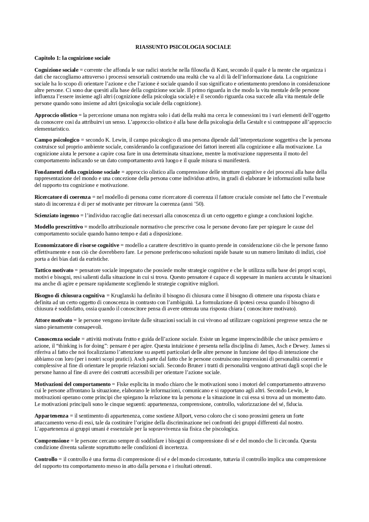 Riassunto Psicologia Sociale Palmonari Cavazza Rubini Docsity