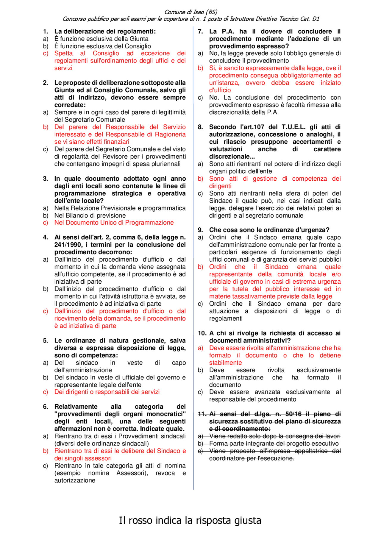 Quiz Per Concorsi Pubblici Docsity