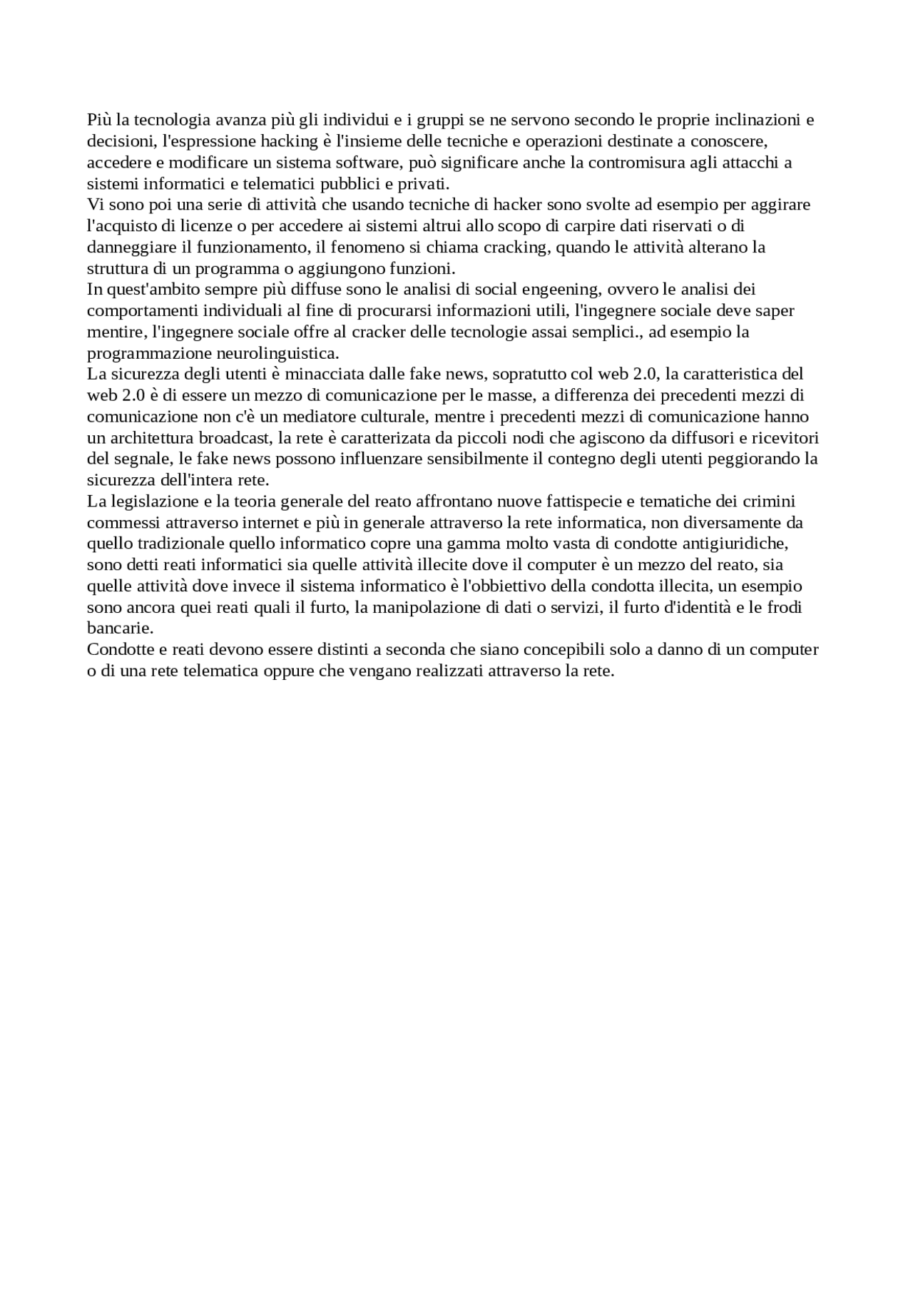 I Reati Informatici E Gli Elementi Appunti Di Informatica Legale