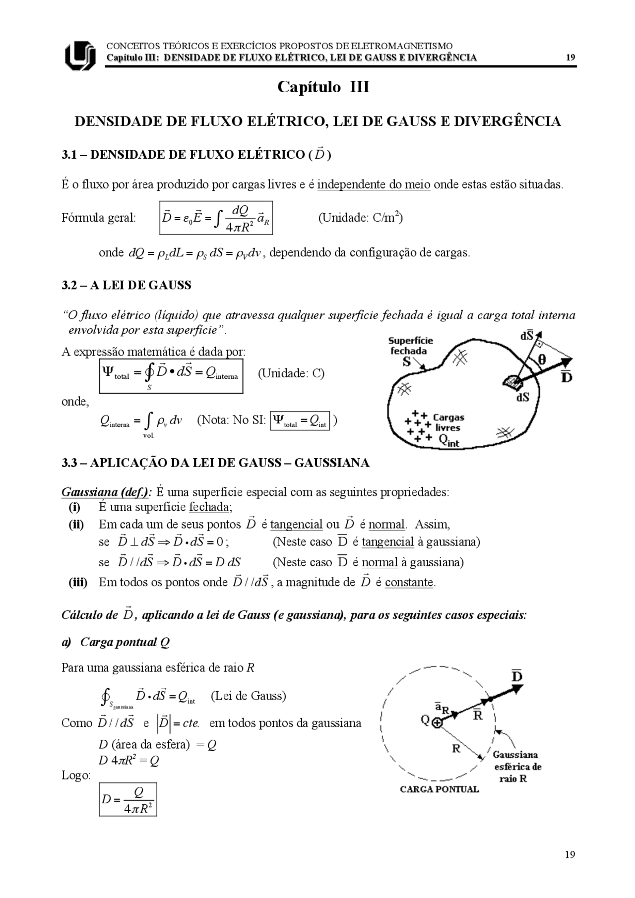Apostila de Eletromagnetismo | Notas de aula Eletromagnetismo | Docsity