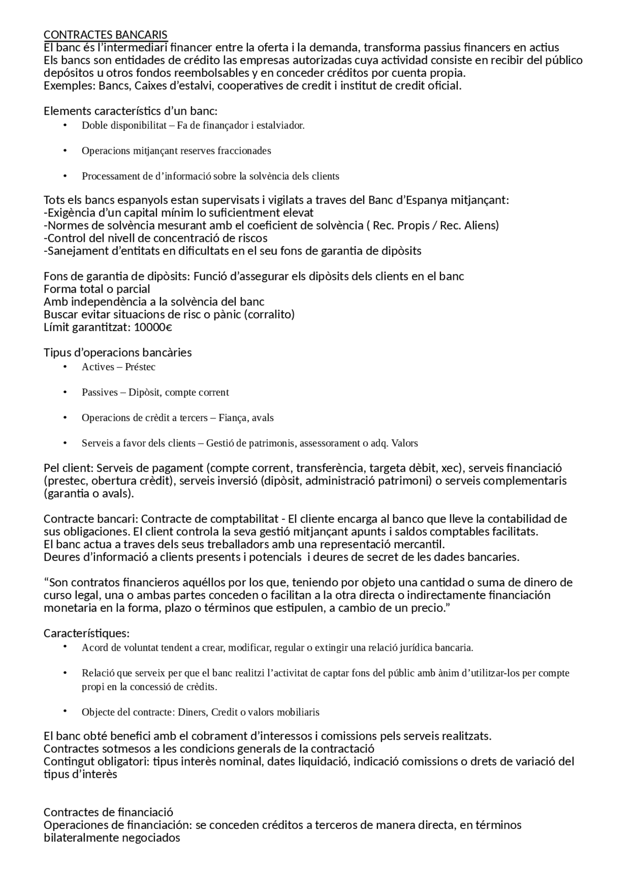 Apunts Contractes Bancaris Docsity