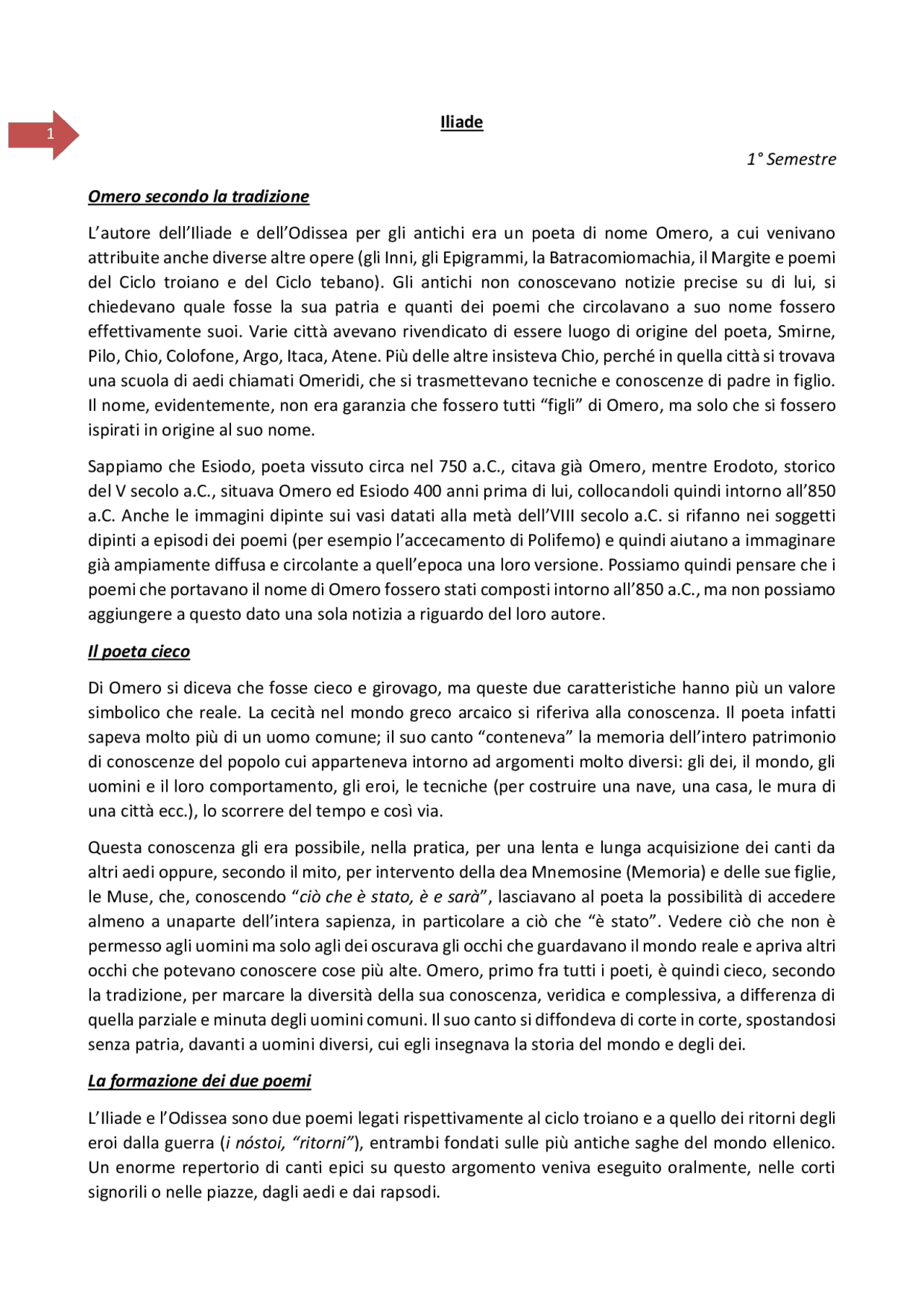 Iliade Analisi Dellopera Docsity
