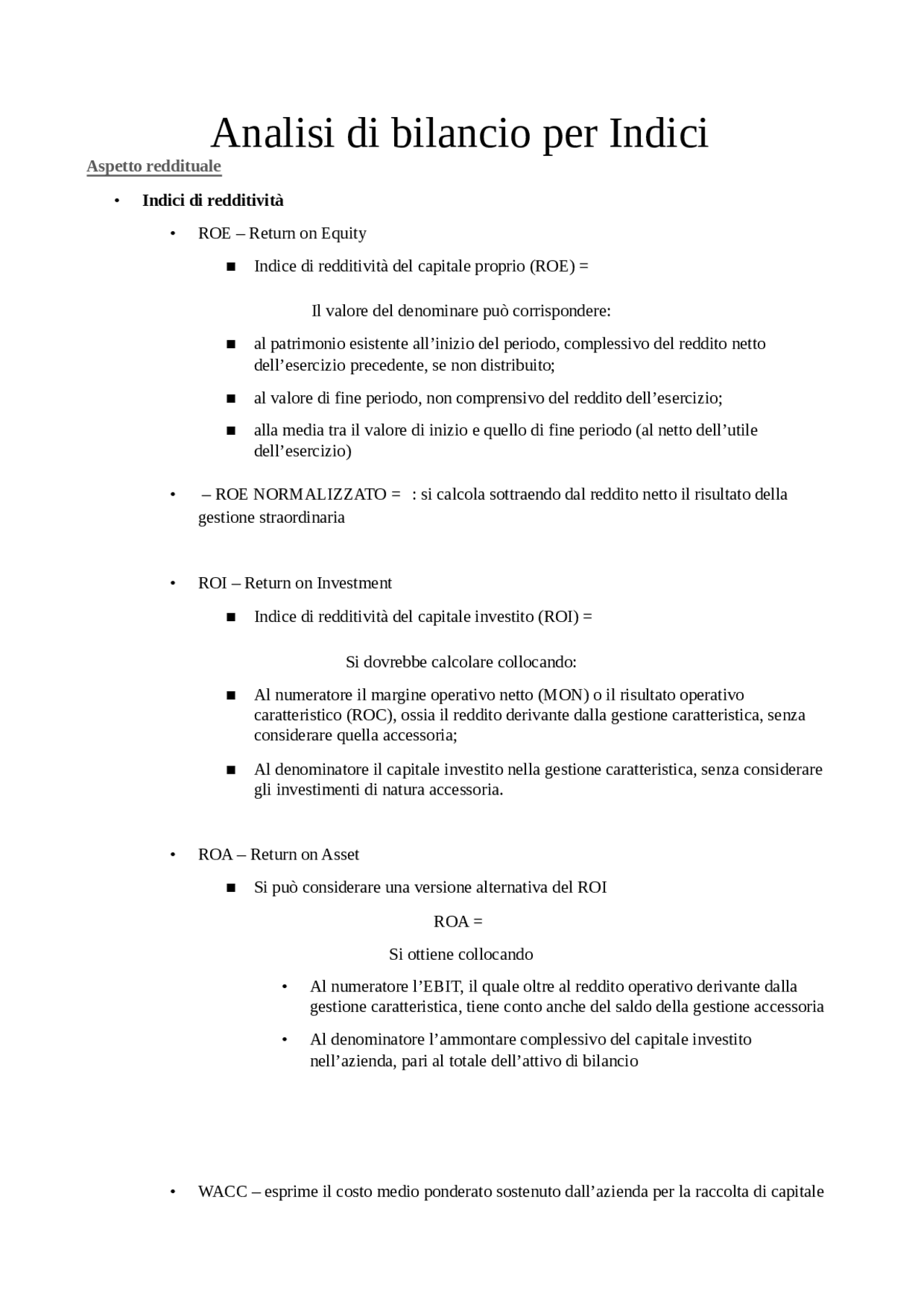 Ragioneria 2 Analisi Bilancio Appunti Di Ragioneria Applicata Docsity
