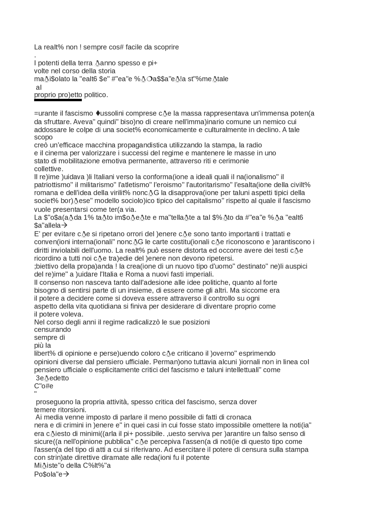 Riassunto Fascismo Storia Docsity