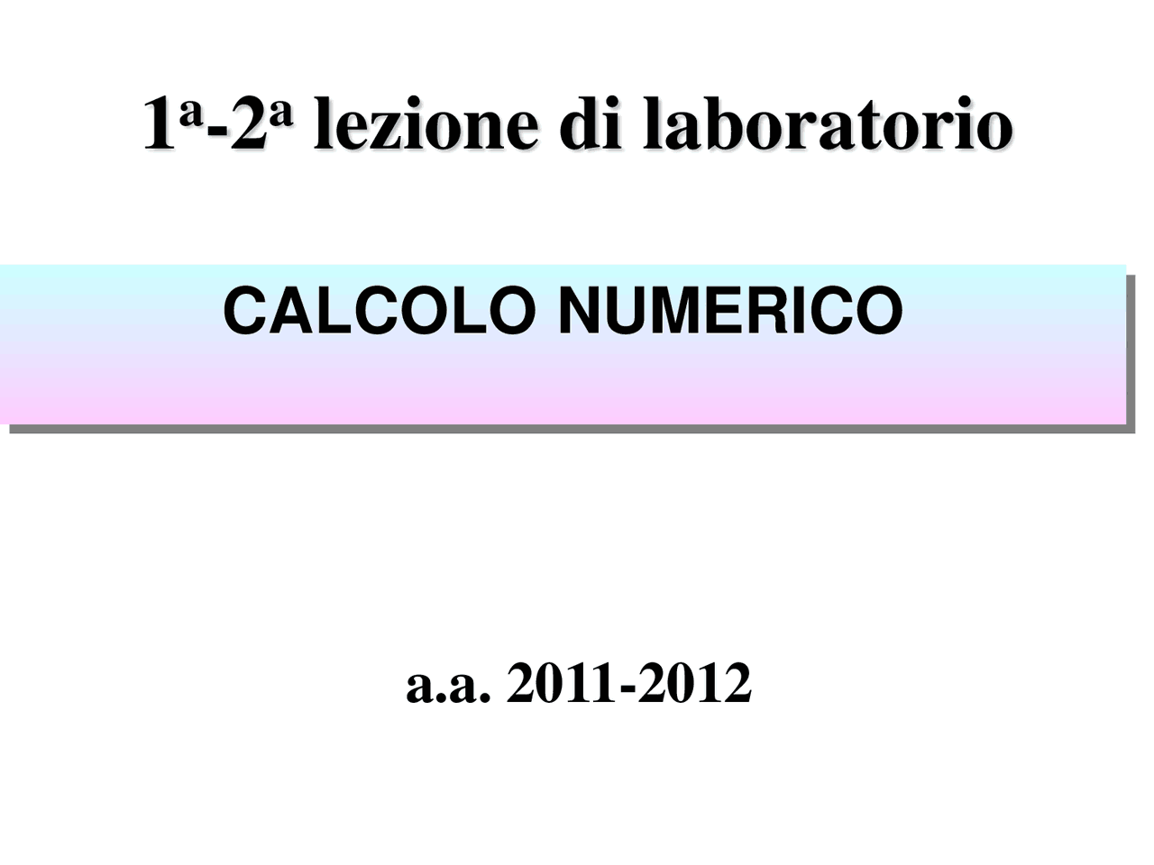 Calcolo Numerico Metodi Docsity